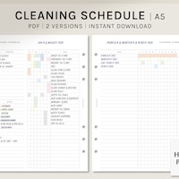House Cleaning Planner Printable Landscape, Simple Cleaning Schedule ...