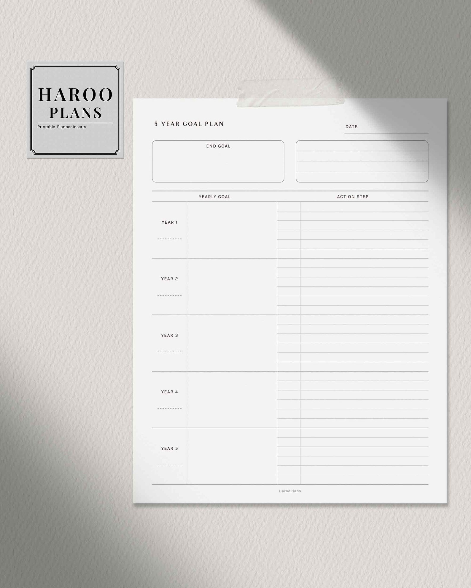 3 and 5 Year Goal Planner | A4, US Letter Printable Inserts | Life ...