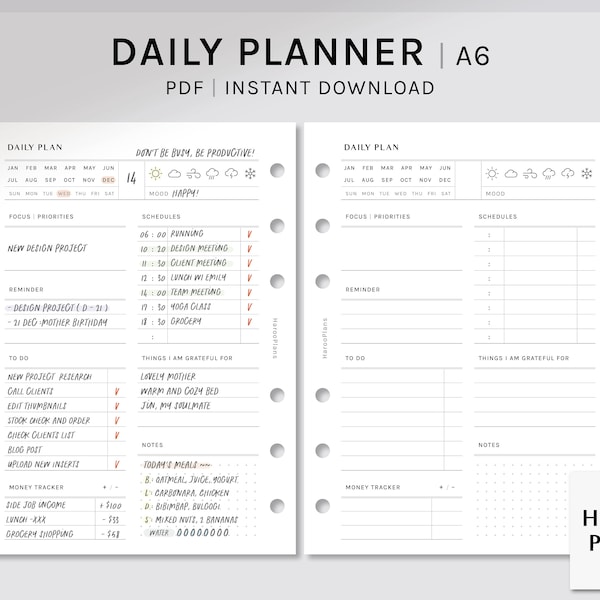 Daily Organizer Template - Etsy