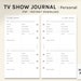 TV Show Journal | Personal Size Printable Planner Inserts | Drama ...