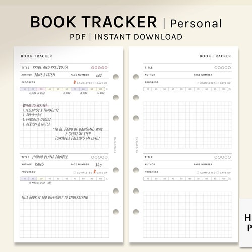 Monthly Tracker Personal Size Printable Planner Inserts - Etsy