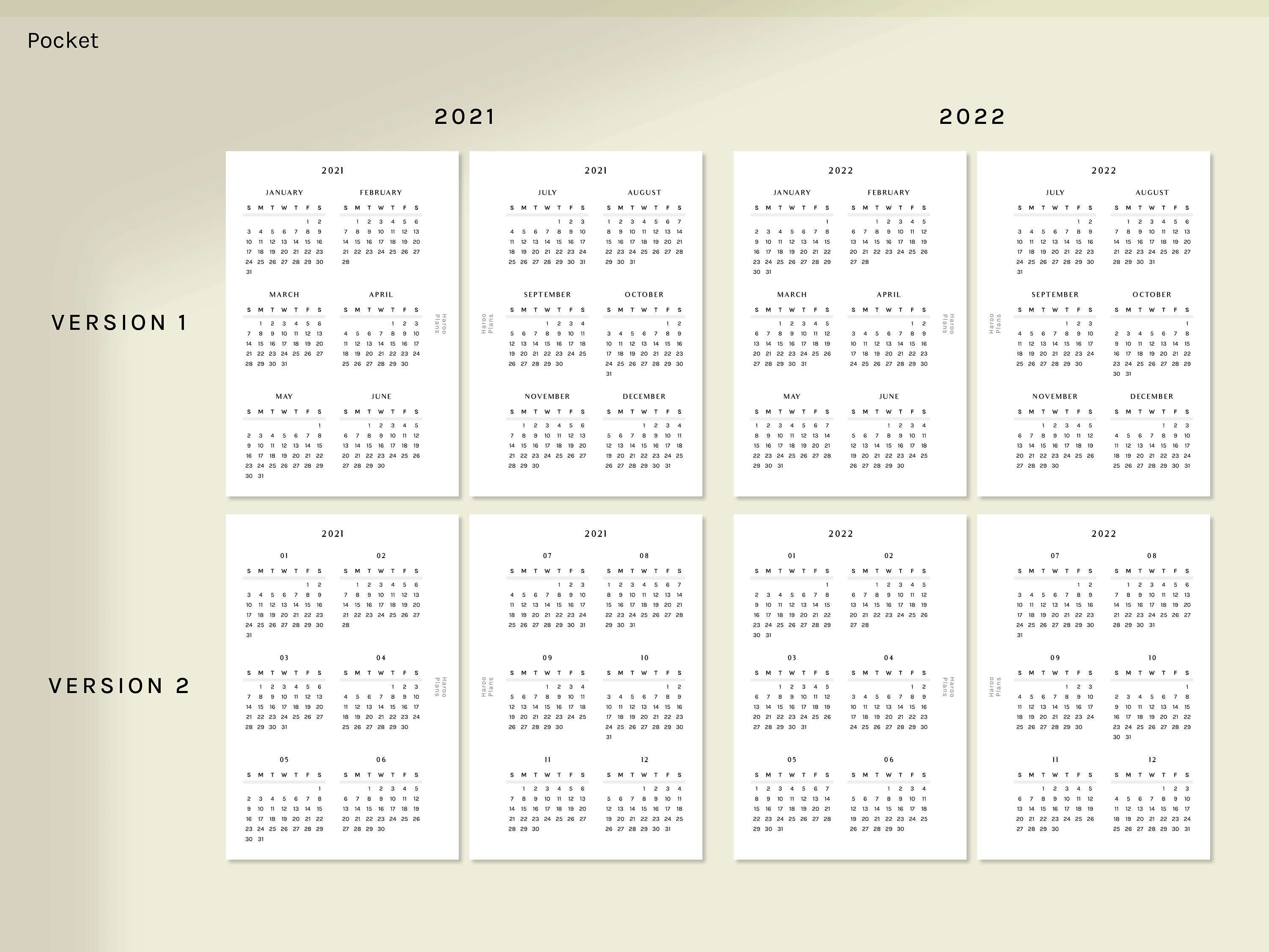 2021 2022 Yearly Calendar Pocket Size Printable Planner Etsy 2021-2022-yearly-calendar-pocket-size-printable-planner-etsy