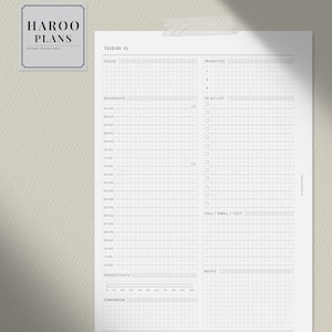 Daily Work Planner | A5 Printable Inserts | Productivity Organizer ...