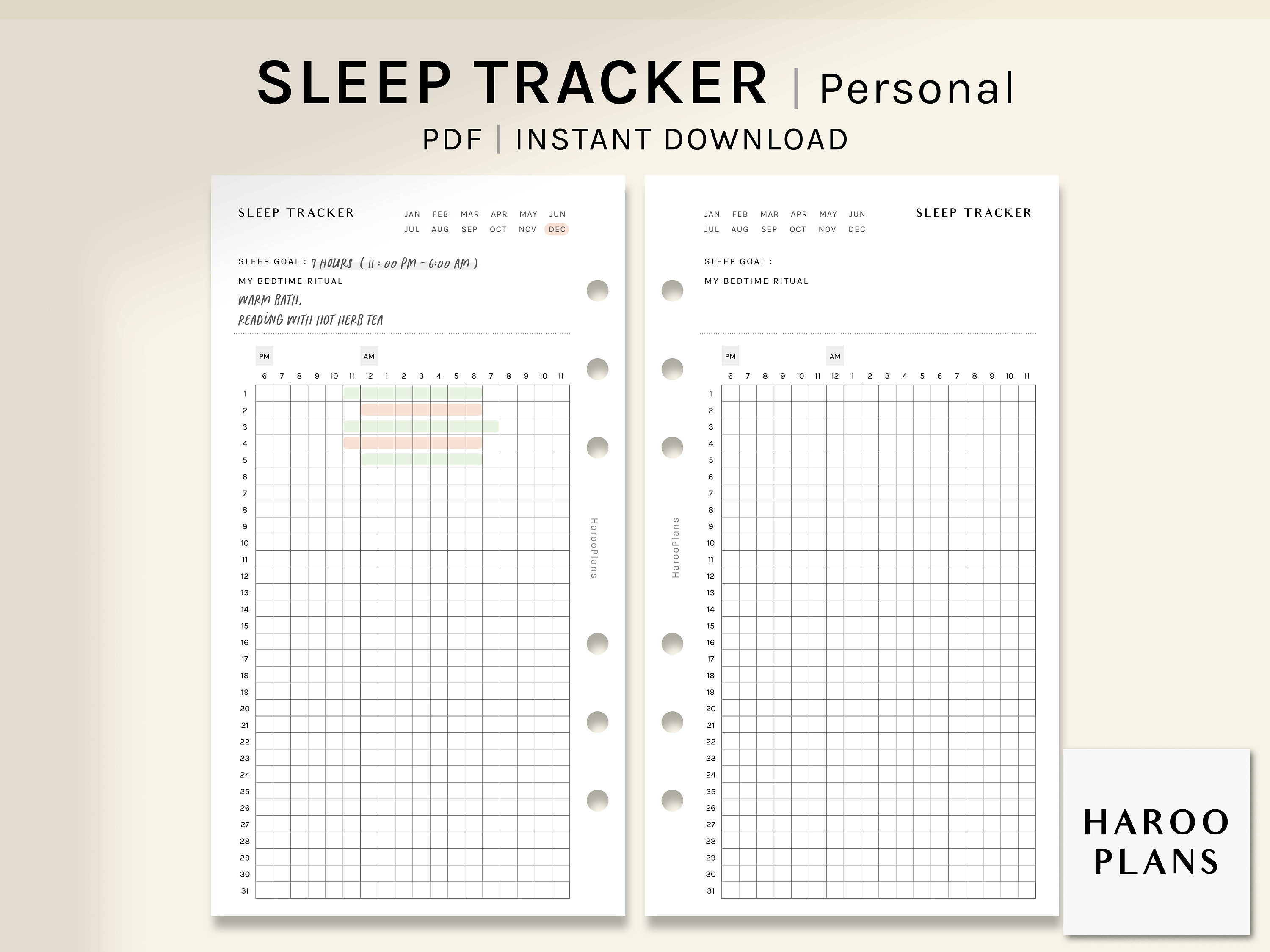Sleep Tracker Sheet Personal Size Printable Planner Inserts - Etsy