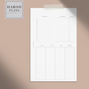 Week at a Glance | FC Compact Size Printable Planner Inserts | Weekly ...