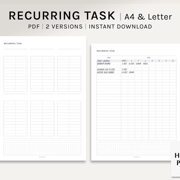 Recurring Task Planner - Etsy