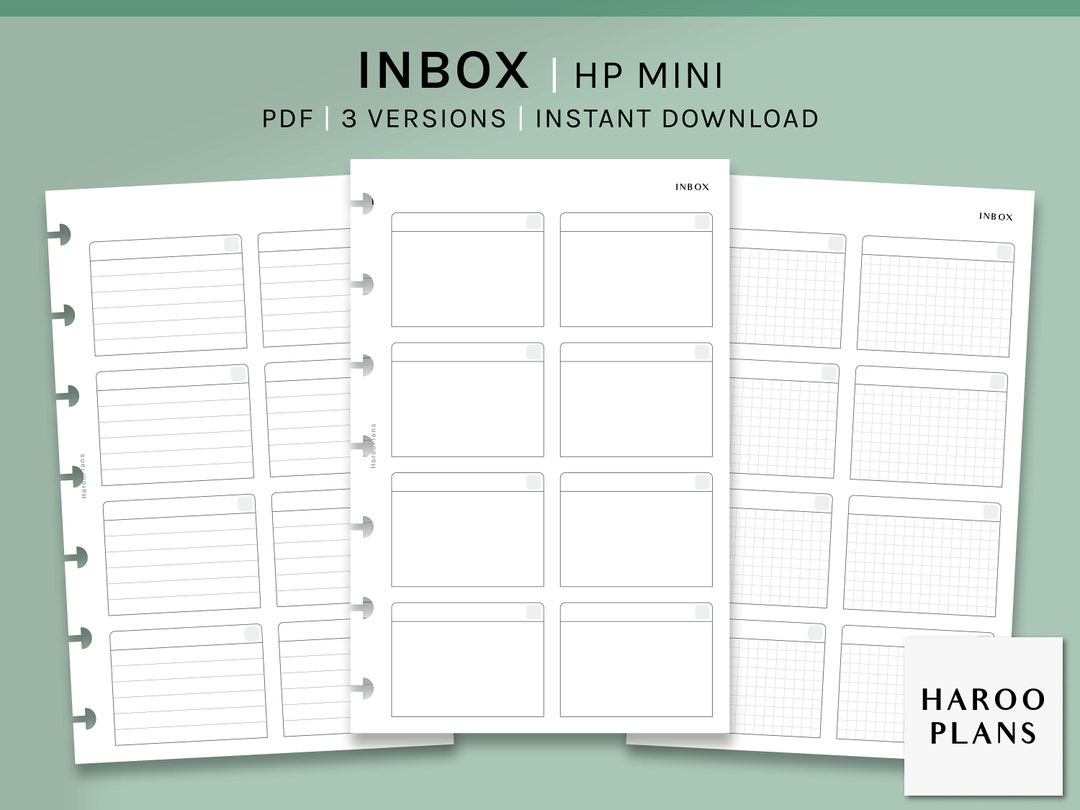 Inbox | HP Mini Printable Happy Planner Inserts | Blank Box to Do List ...