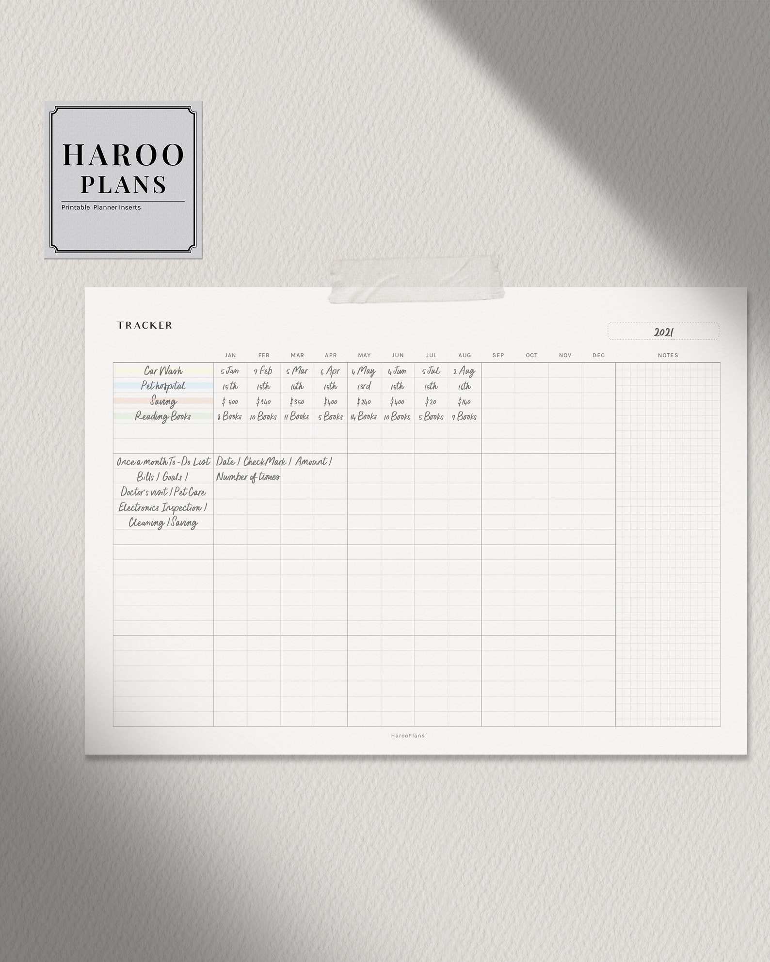 Monthly Tracker A4 US Letter Printable Planner Inserts | Etsy