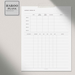 Weekly Budget Check-in | A4, US Letter Printable Planner Inserts ...