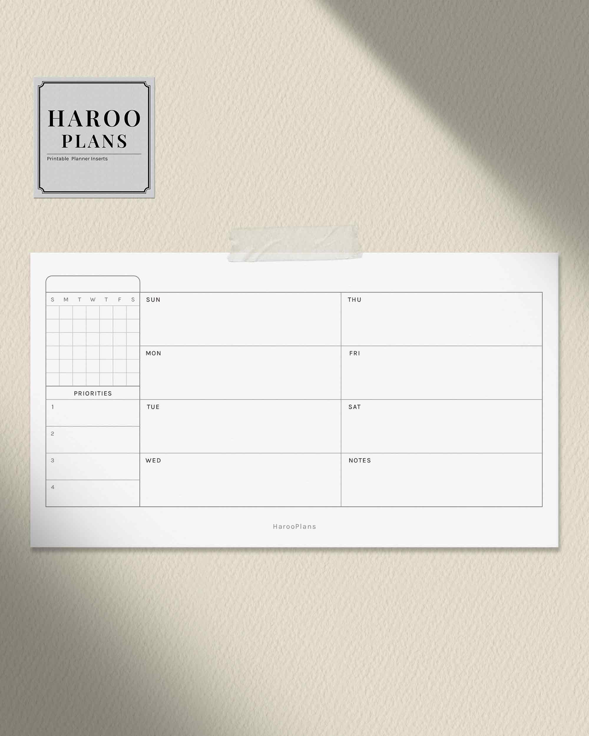 Undated Weekly Personal Size Printable Planner Inserts - Etsy
