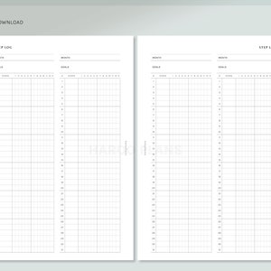 Step Log Half-letter Printable Planner Inserts Health Journal Template ...