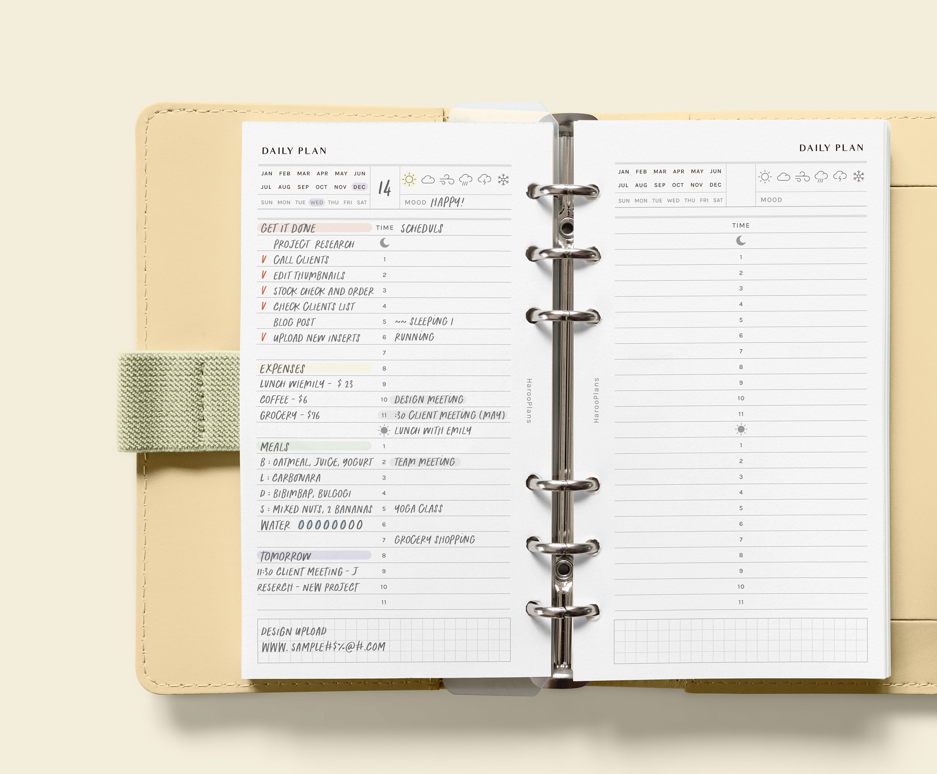 Daily Planner Personal Printable Inserts 24hours Schedule - Etsy