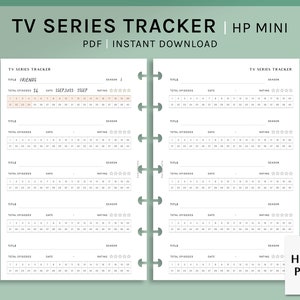 TV Series Tracker | HP Mini Printable Happy Planner Inserts | Drama ...