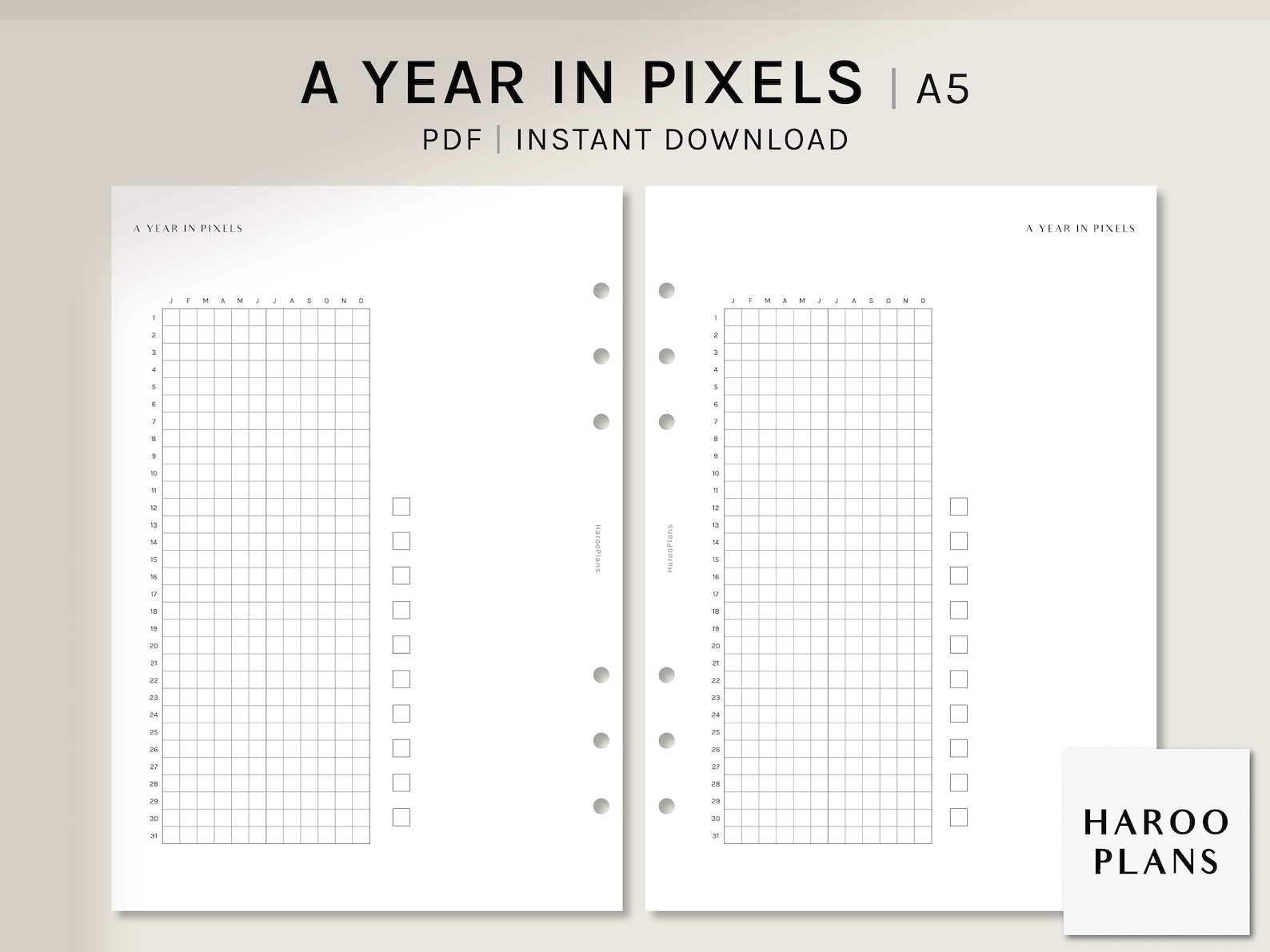 A Year in Pixels A5 Printable Planner Inserts Mood | Etsy