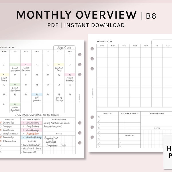 6 Month Planner - Etsy