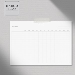 Monthly Tracker | Personal Wide Printable Planner Inserts | Habit Bills ...