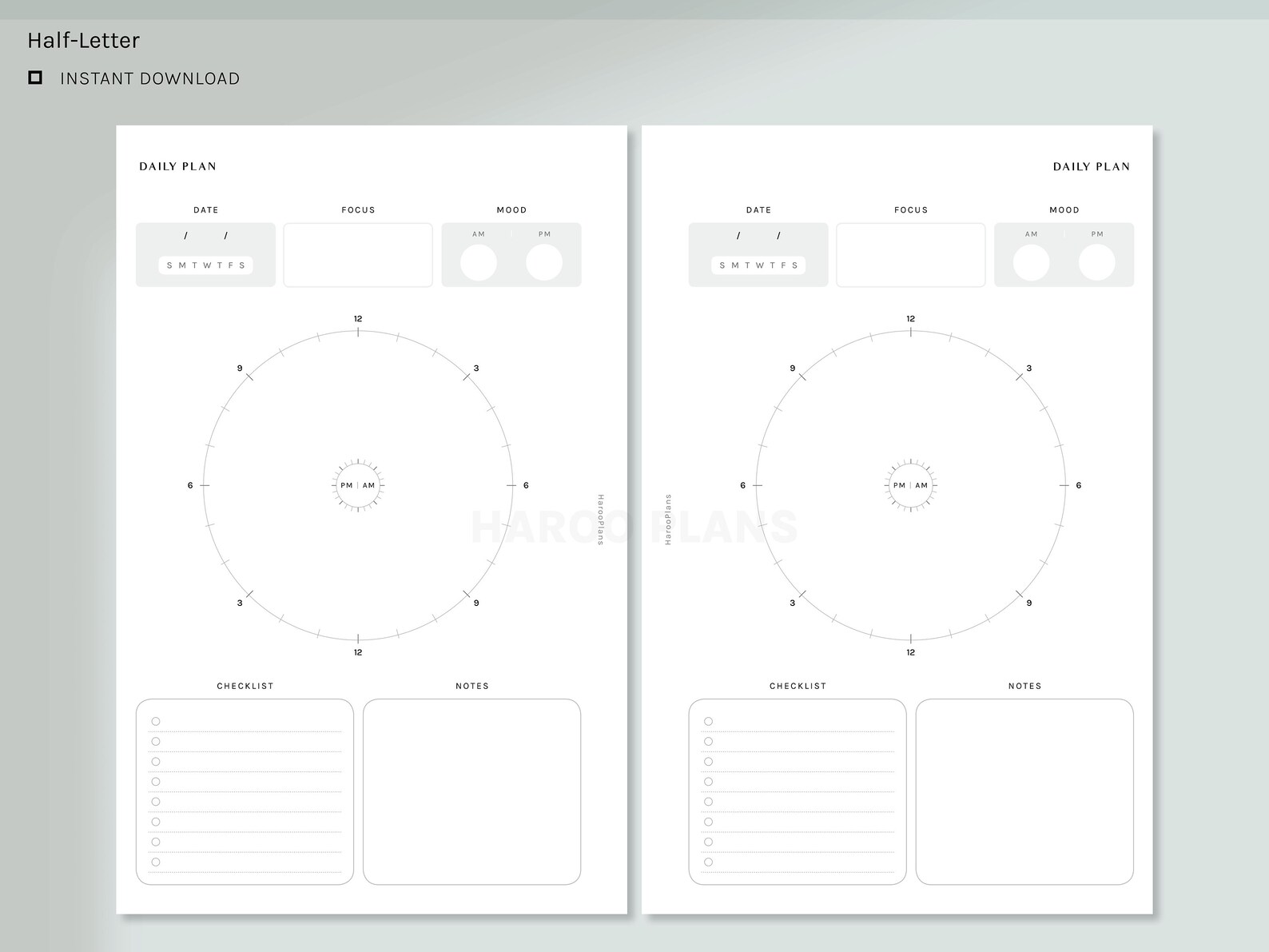 Daily Planner Half-letter Printable Inserts 24 Hours - Etsy