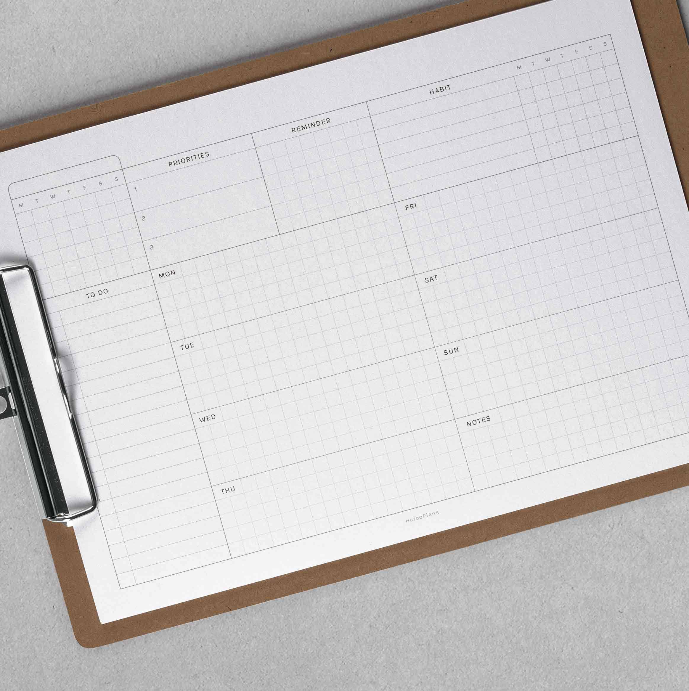 Undated Weekly | A4, US Letter Printable Planner Inserts | WO1P ...