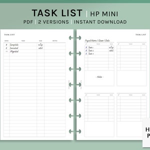 Task List | HP Mini Printable Happy Planner Inserts | to Do List ...