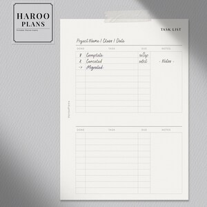 Task List | A6 Printable Planner Inserts | to Do List Template ...