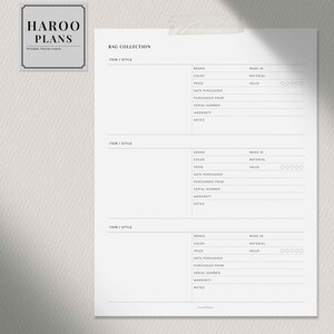 Bag & Purse Collection | A4, US Letter Printable Planner Inserts ...