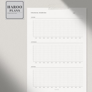 Financial Overview Chart | A4, US Letter Printable Planner Inserts ...