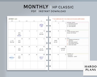 Editable Classic Happy Planner Monthly Calendar Inserts - Etsy