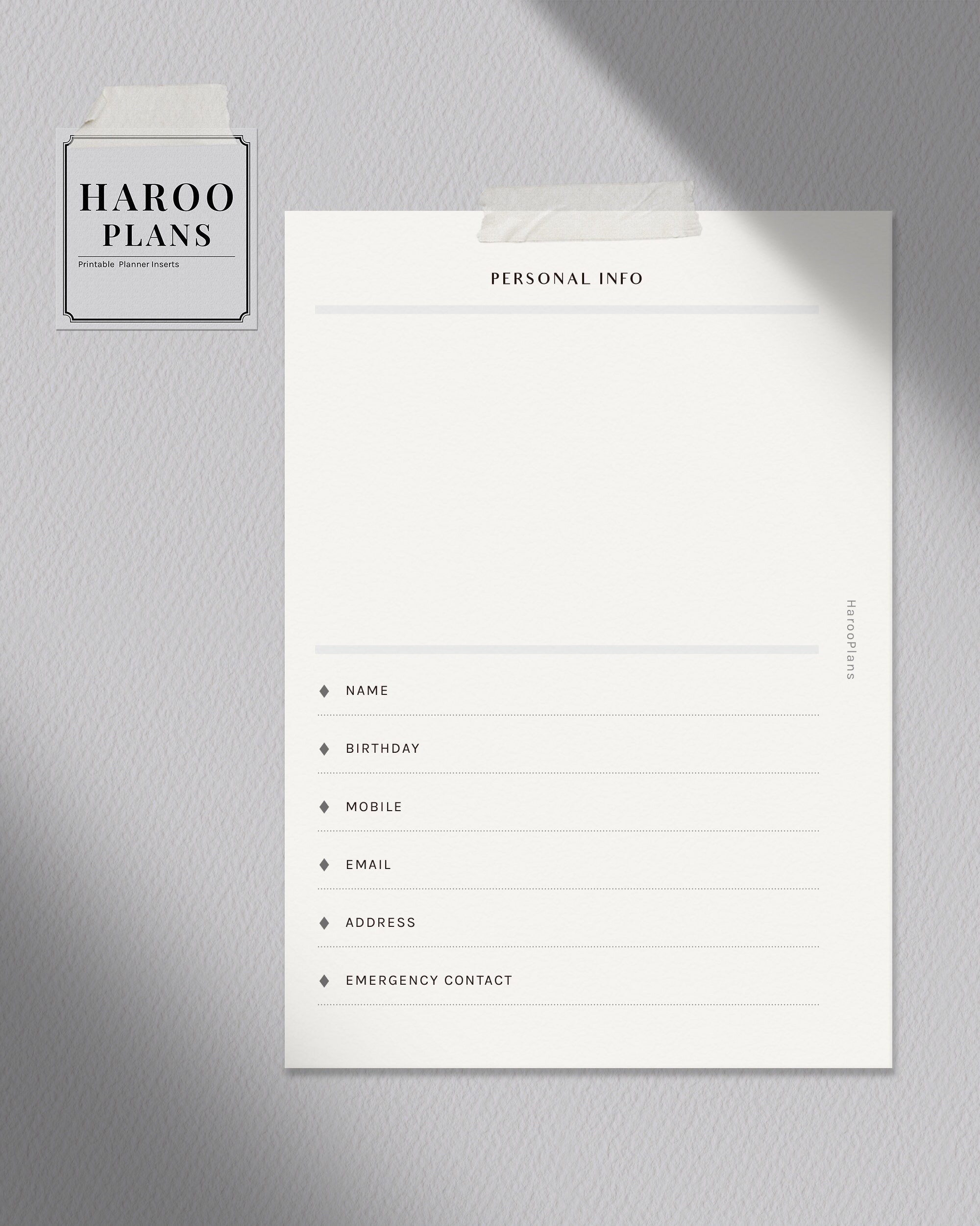 Personal Information Page A6 Personal Data Sheet Printable - Etsy