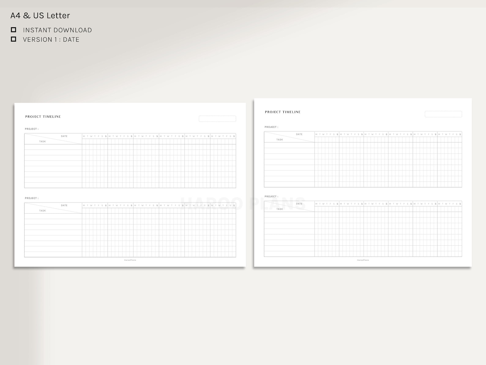 Project Timeline Sheet A4 US Letter Printable Planner | Etsy