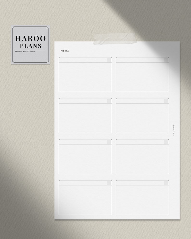 Inbox A5 Printable Planner Inserts Blank Box to Do List | Etsy