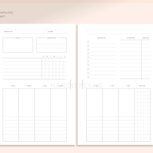 Week at a Glance | FC Compact Size Printable Planner Inserts | Weekly ...