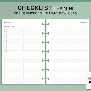 Checklist Sheet | HP Mini Printable Happy Planner Inserts | Get It Done ...