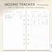 Income Tracker Personal Size Printable Planner Inserts | Etsy