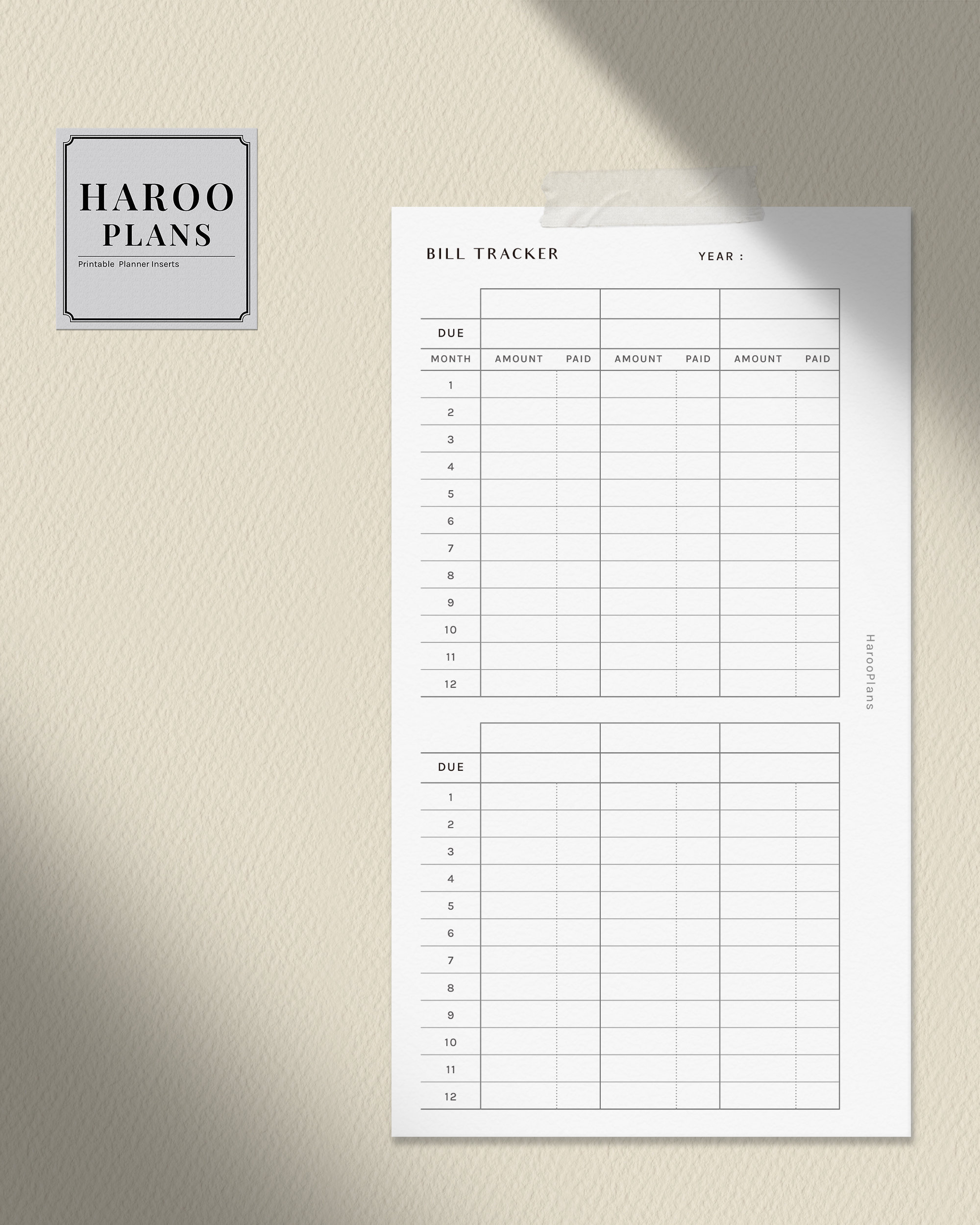 Bill Tracker Personal Printable Planner Inserts Spending - Etsy