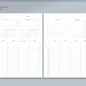 Week at a Glance | HP Classic Printable Happy Planner Inserts | Weekly ...