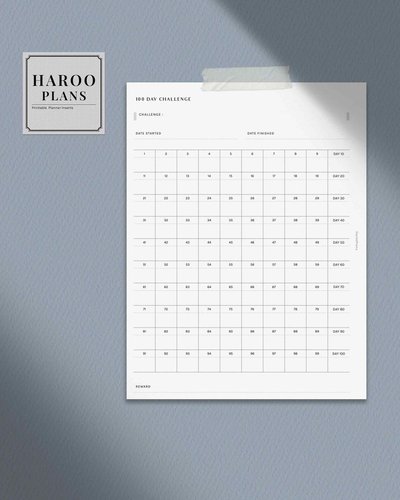 Challenge Sheet HP Classic Printable Happy Planner Inserts - Etsy