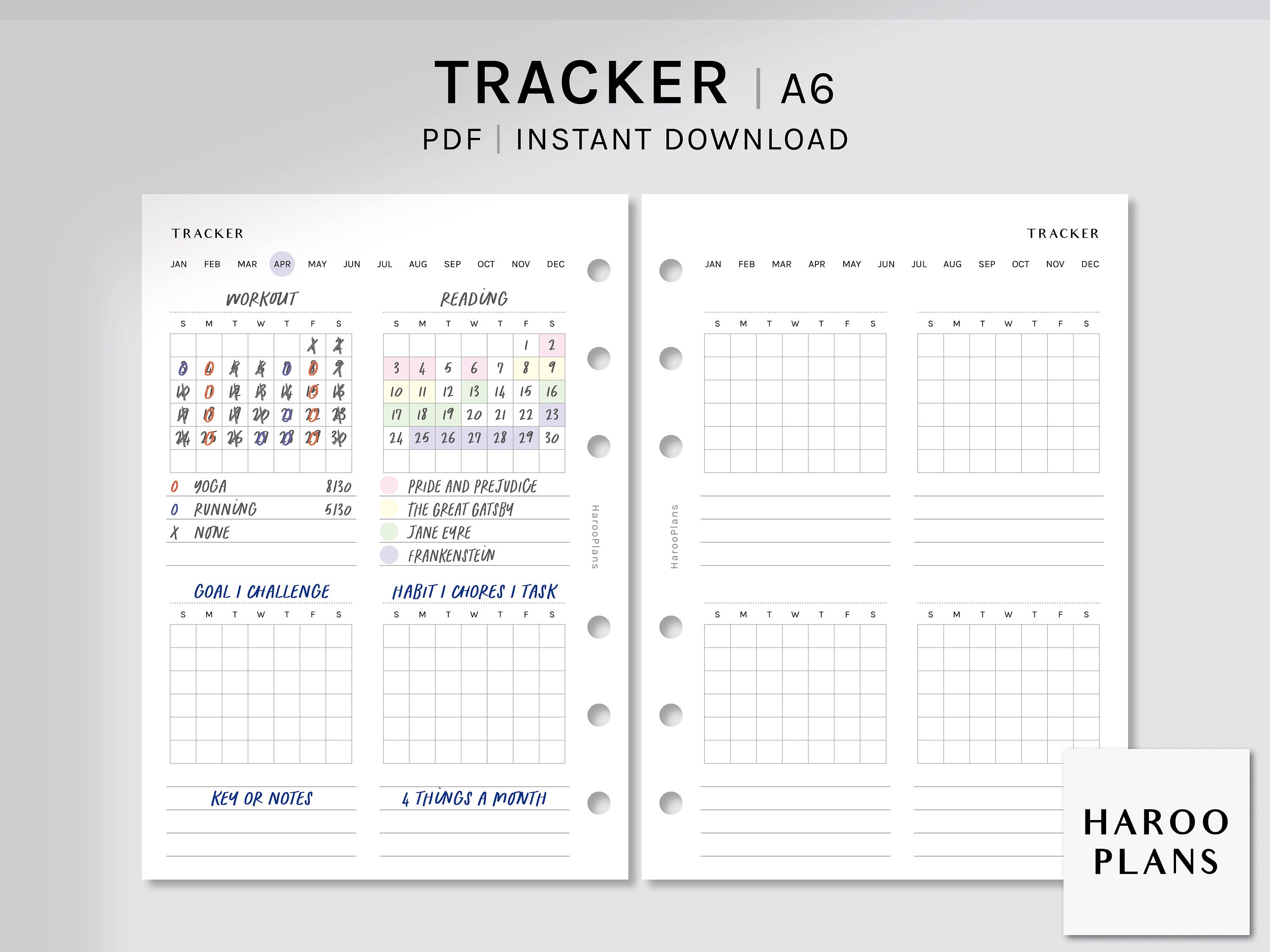 Monthly Tracker A6 Printable Planner Inserts Task Chores - Etsy