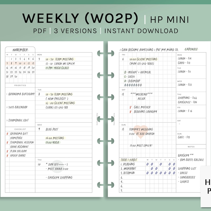 Happy Planner Student Template - Etsy