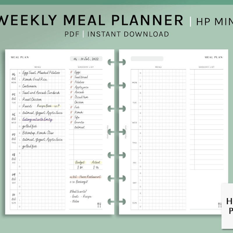 Happy Meal Daily Tracking - Etsy