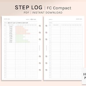 Step Log | FC Compact Printable Planner Inserts | Health Journal ...
