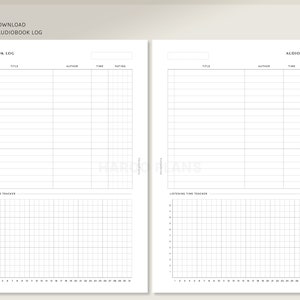 Audiobook and Podcast Log | A5 Printable Planner Inserts | Audible ...