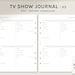 TV Show Journal Printable Inserts A5 TV Series Review Writing Template ...
