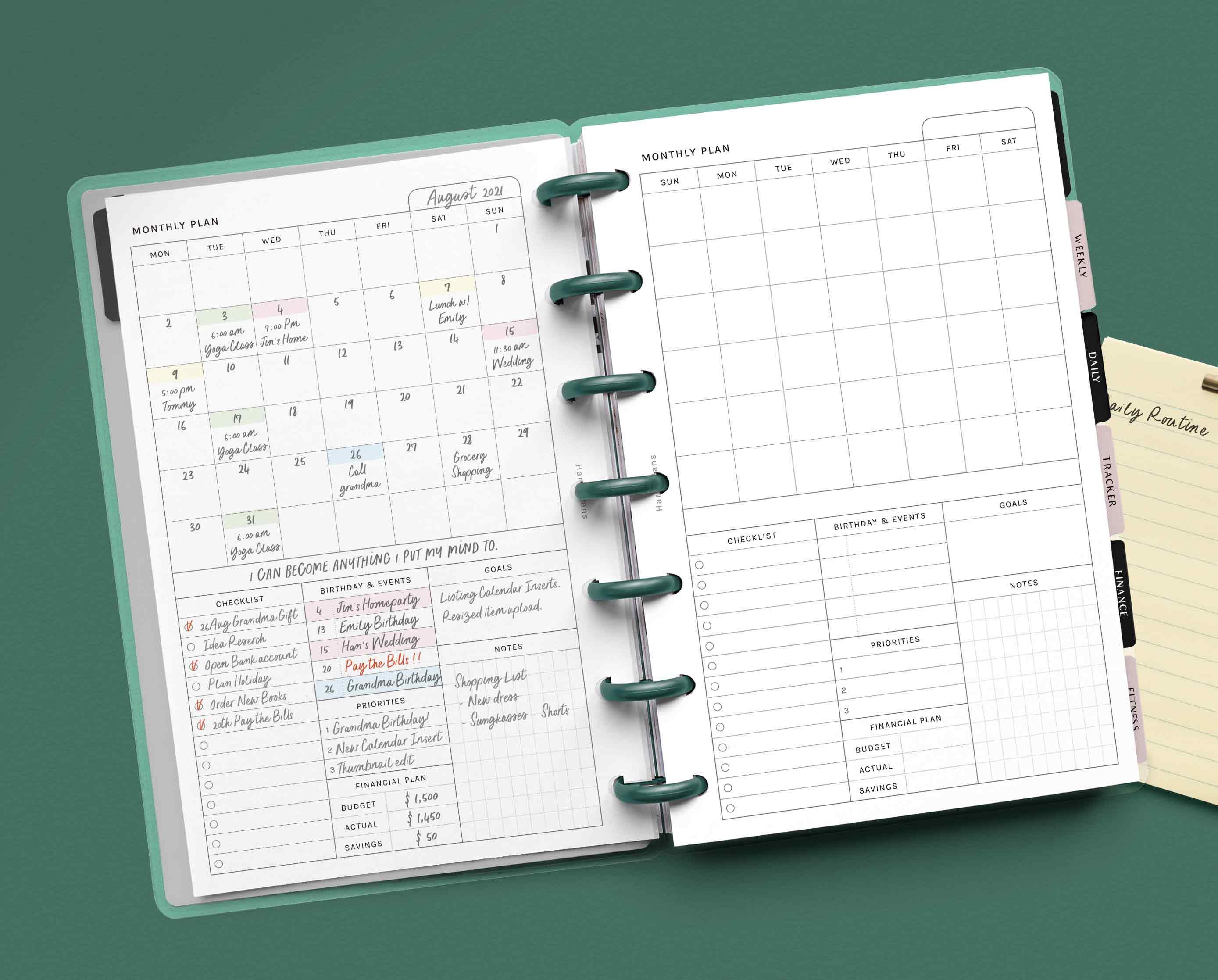 Monthly Overview HP Mini Printable Happy Planner Inserts - Etsy