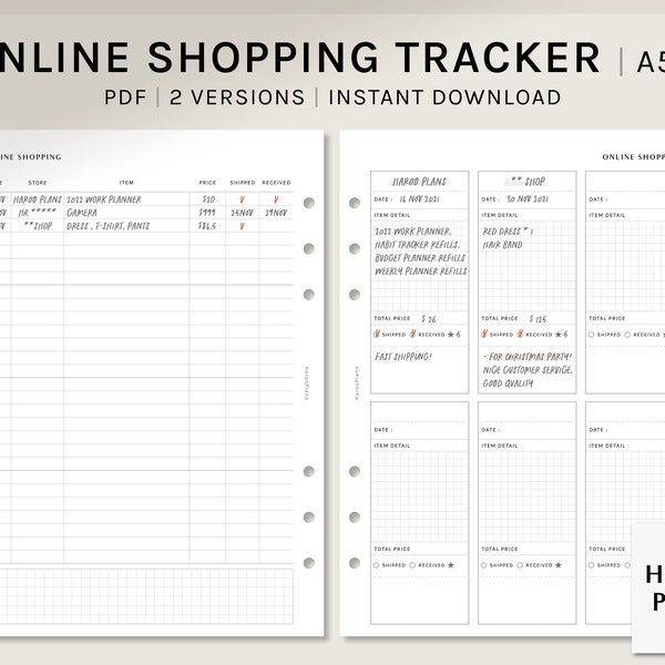 Printable Purchase Tracker - Etsy