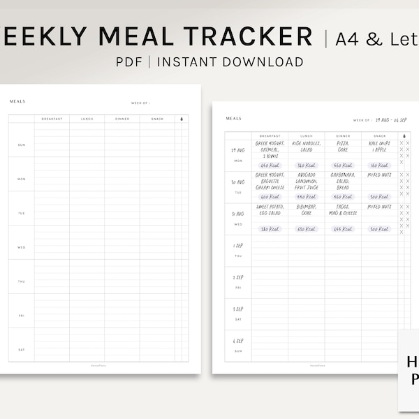 Meal Tracker - Etsy