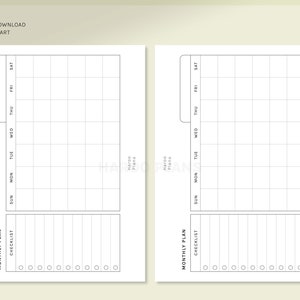 Monthly Planner | Pocket Size Printable Inserts | MO1P Horizontal ...