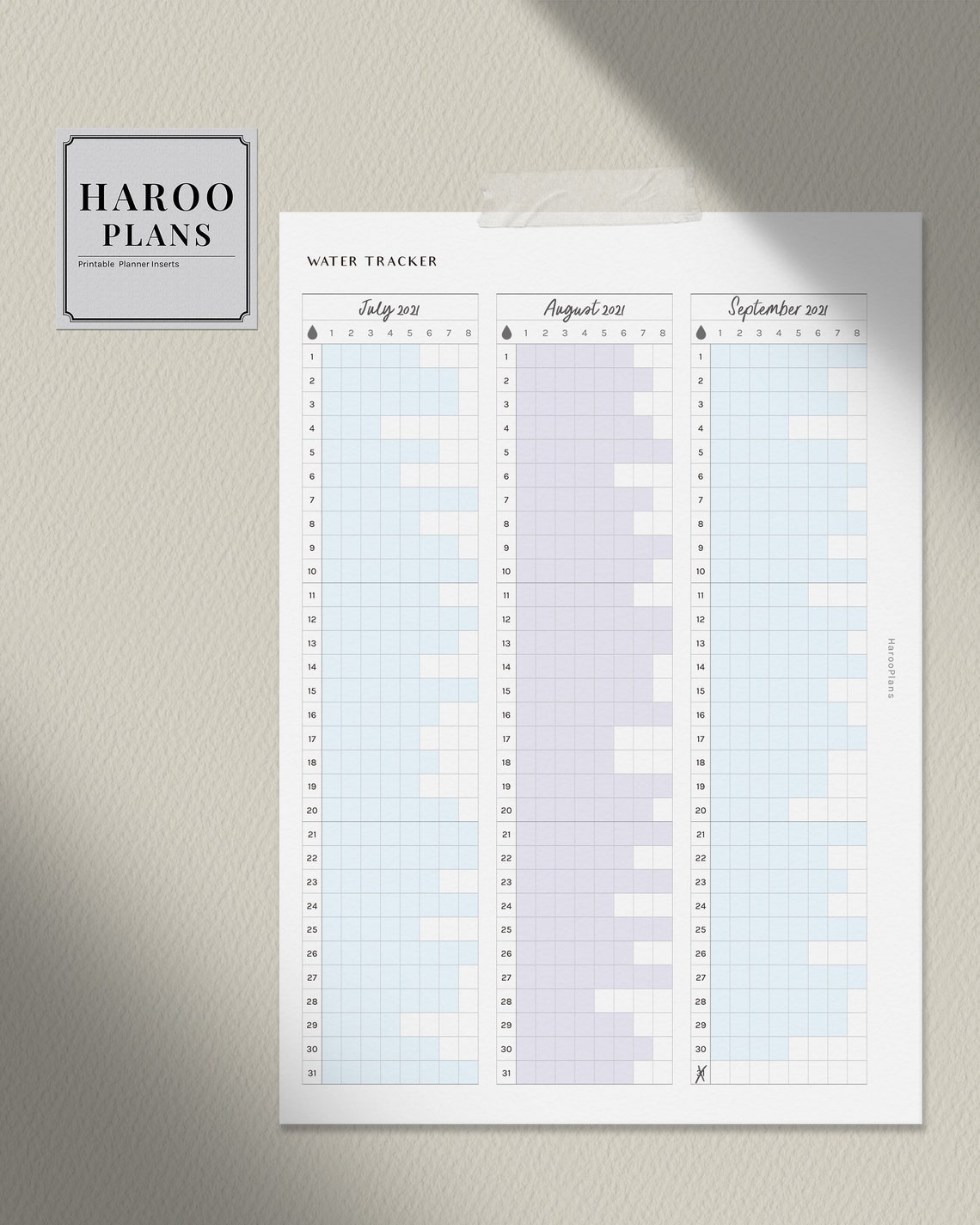 Water Tracker A5 Printable Planner Inserts Water Intake - Etsy