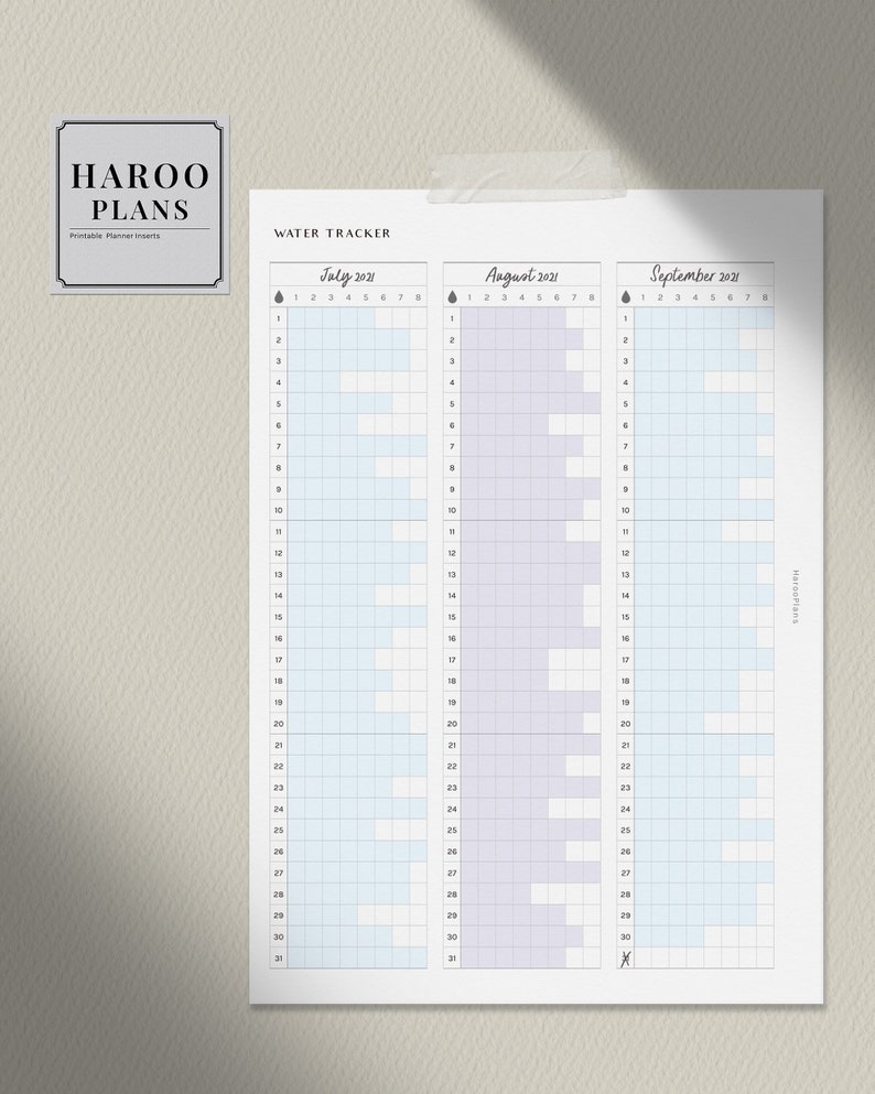 Water Tracker A5 Printable Planner Inserts Water Intake - Etsy