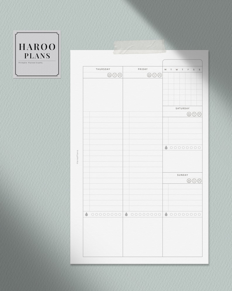 Weekly Planner Half-letter Printable Planner Inserts WO2P - Etsy