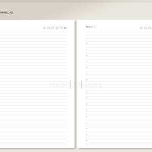 Daily Journal | A5 Printable Planner Inserts | Simple Lined Diary ...